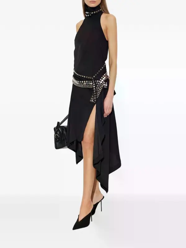 IRO PARIS Veziane Stud-embellished Asymmetrical Midi Dress