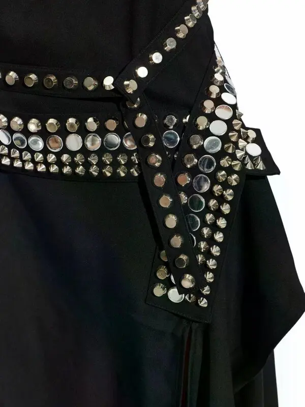 IRO PARIS Veziane Stud-embellished Asymmetrical Midi Dress