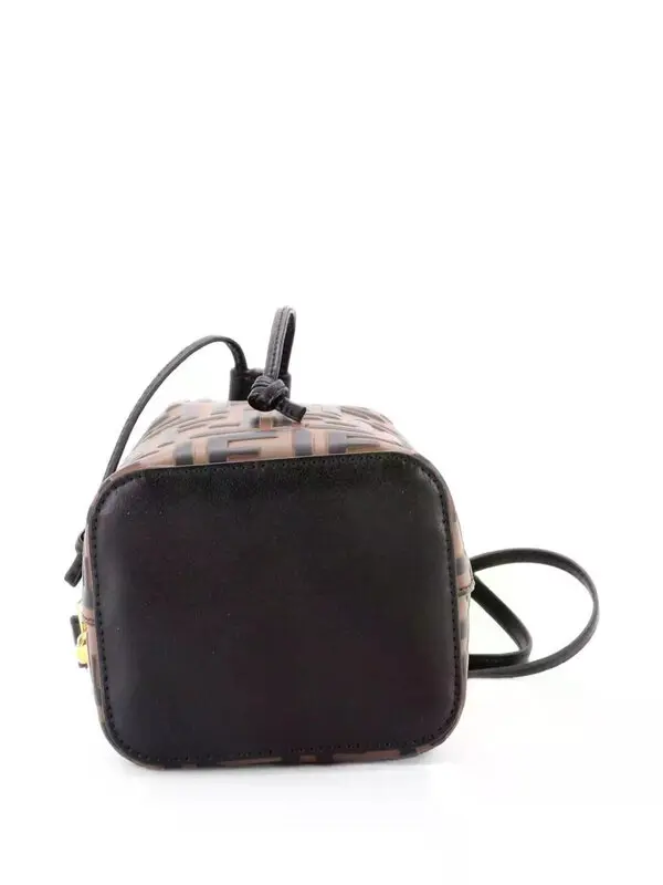 Fendi Mon Tresor Zucca Embossed Leather Mini Bucket Bag