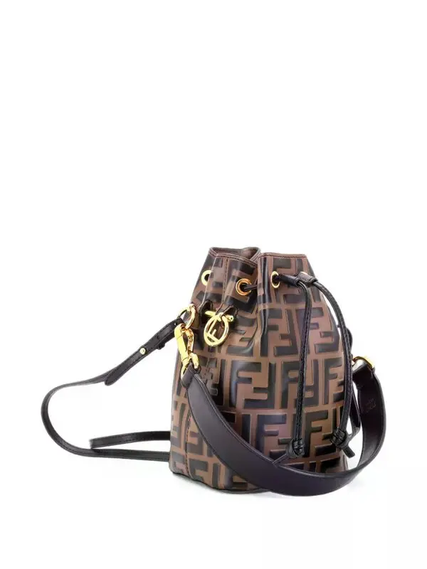 Fendi Mon Tresor Zucca Embossed Leather Mini Bucket Bag