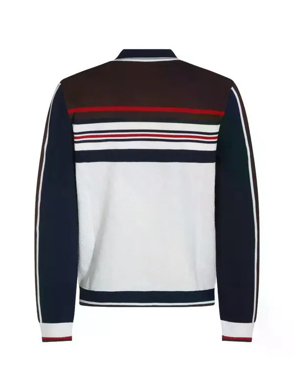 Casablanca Café Culture Striped Zip-up Bomber Jacket