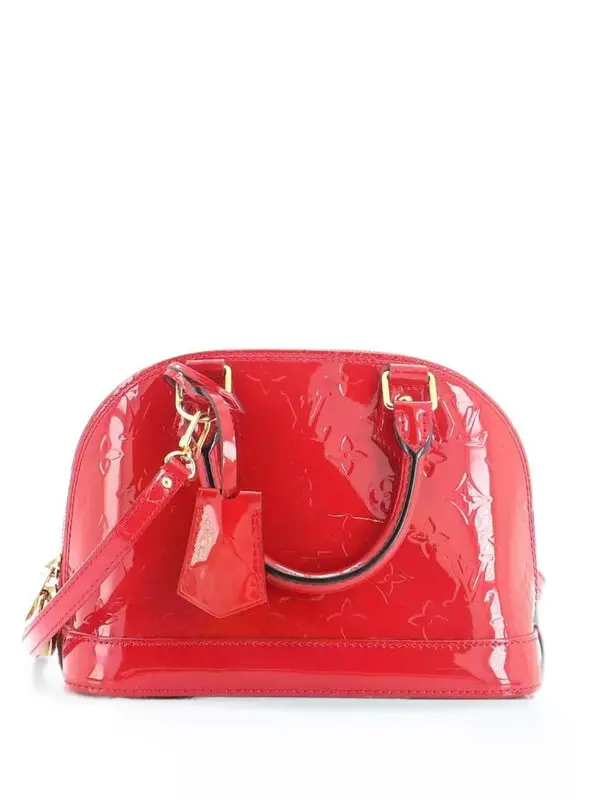 LOUIS VUITTON Alma Handbag Monogram Vernis Bb Shoulder Bag - Red
