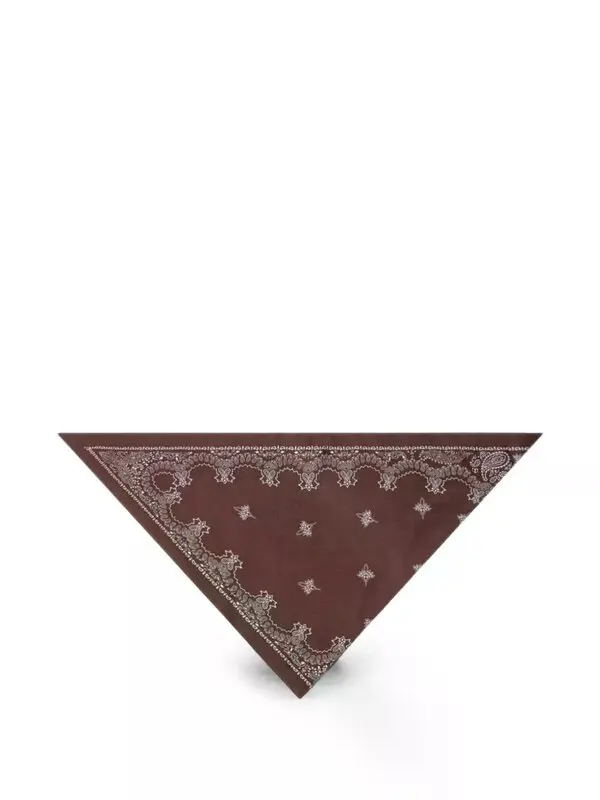 Destin Paisley-print Wool Bandana - Brown