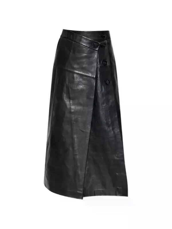IRO PARIS Button-fastening Wrap Midi Skirt - Black