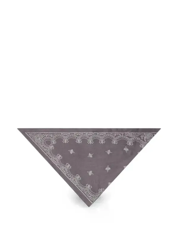 Destin Paisley-print Wool Bandana - Grey