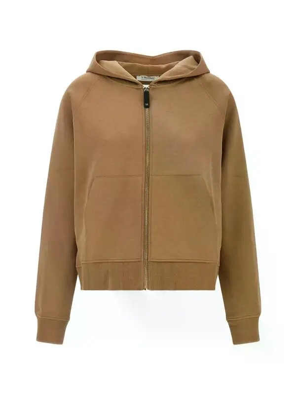 Max Mara Marea Logo-embroidered Zip-up Hoodie - Brown