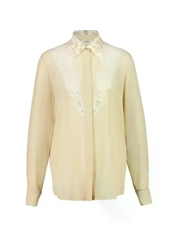 Fendi Lace-trimmed Silk Shirt