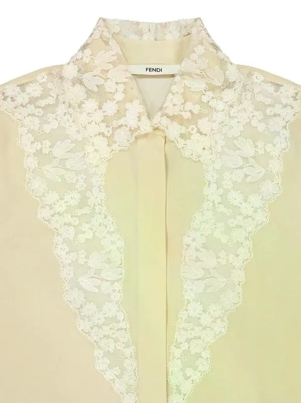 Fendi Lace-trimmed Silk Shirt