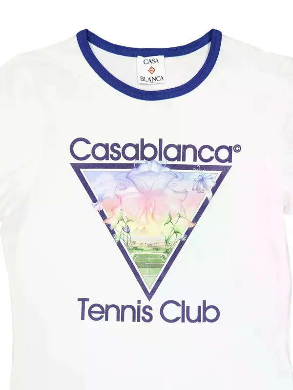 Casablanca Tennis Club Graphic Print T-shirt - White