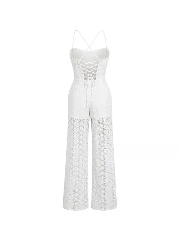 Guess Elle Lace Jumpsuit - White