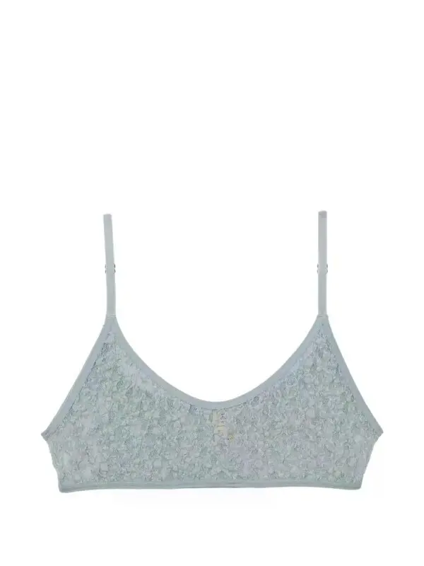 BASERANGE Musial Lace-patterned Triangle Bra - Blue