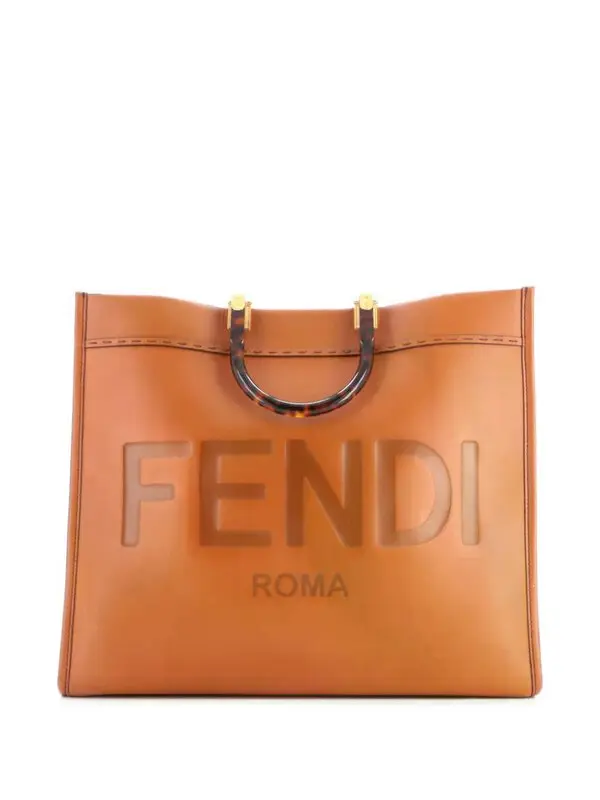 Fendi Sunshine Shopper Leather Large Tote Bag