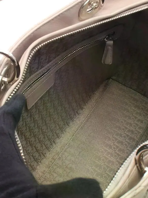 Dior Lambskin Cannage Lady Satchel - Neutrals