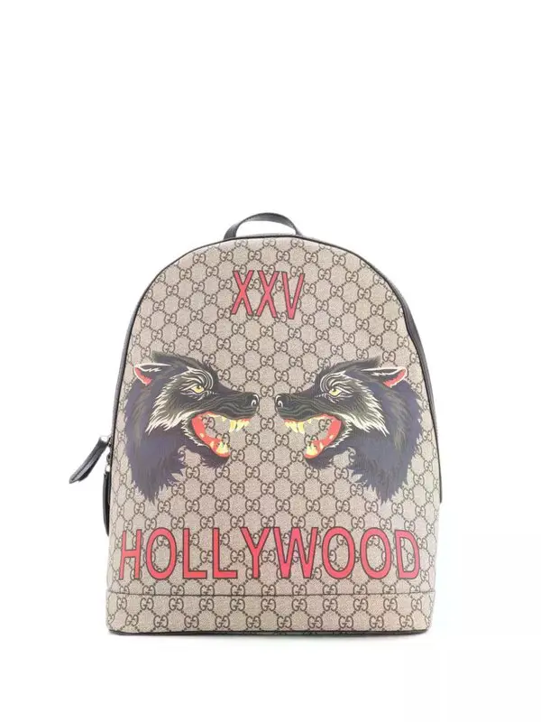 Gucci Zip Around Gg Coated Canvas Medium Backpack - Brown