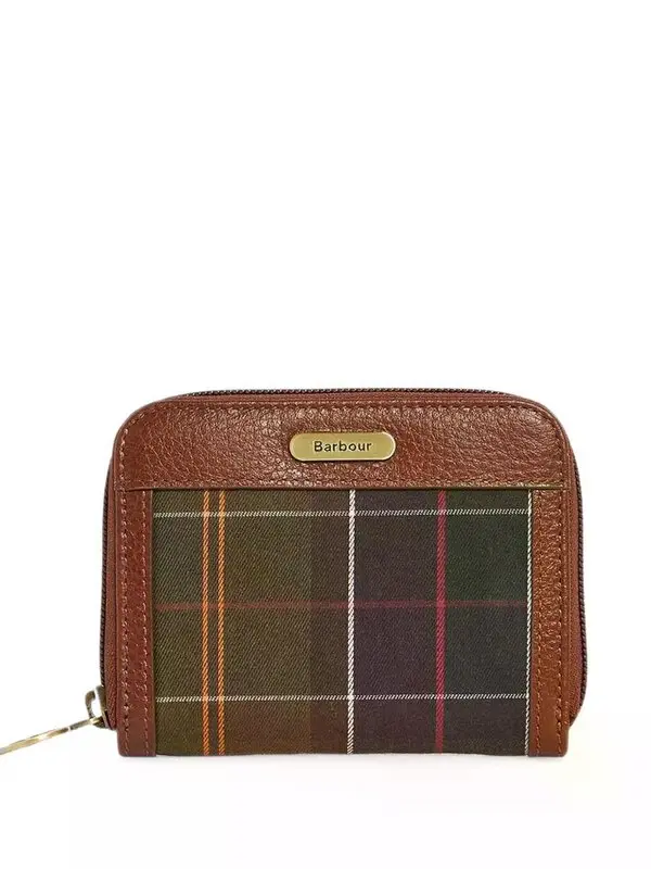 Barbour Tartan-panel Leather Wallet - Brown