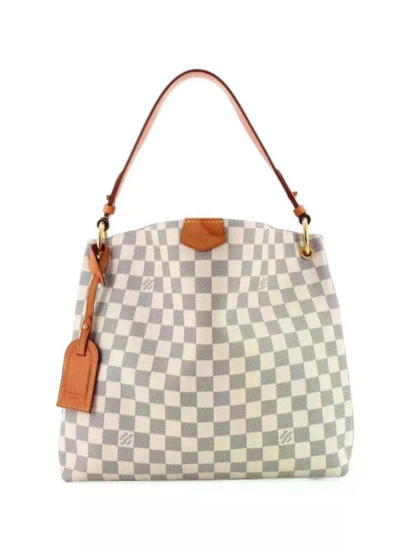 LOUIS VUITTON Graceful Handbag Damier Pm Hobo Bag - White