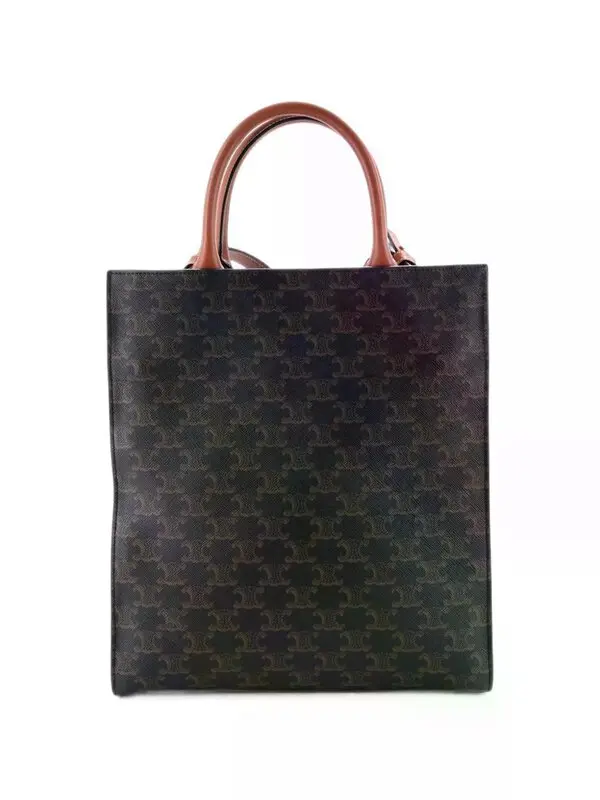 Celine Vertical Cabas Triomphe Coated Canvas Small Tote Bag