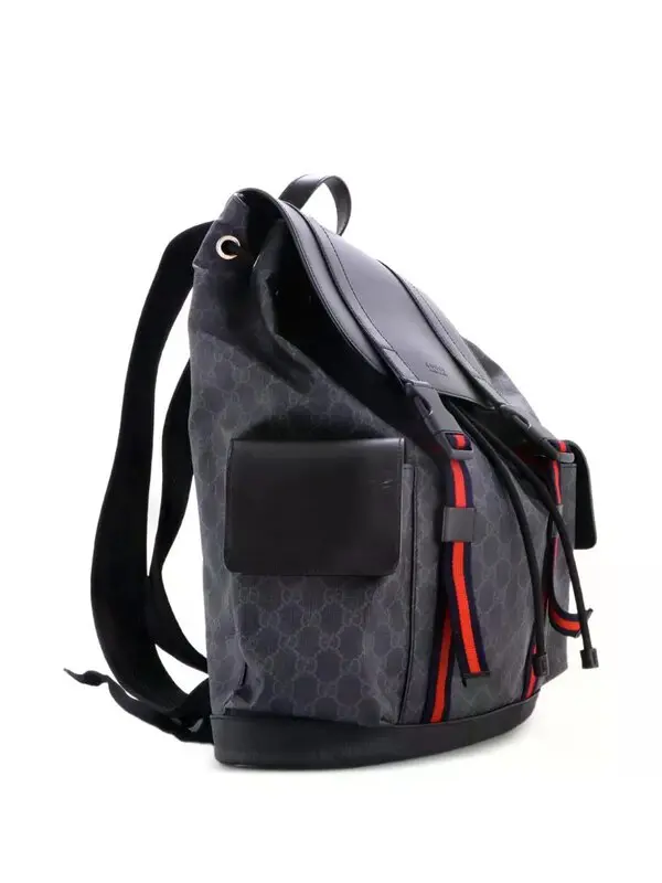 Gucci Gg Coated Canvas Double Pocket Buckle Backpack