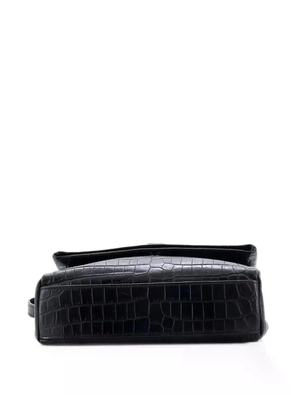 Saint Laurent West Hollywood Crocodile Embossed Leather Small Shoulder Bag