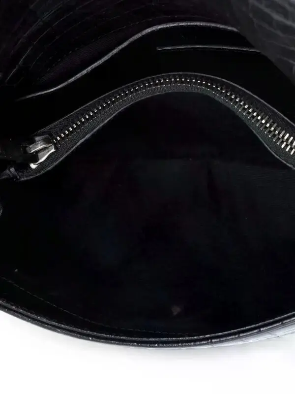Saint Laurent West Hollywood Crocodile Embossed Leather Small Shoulder Bag