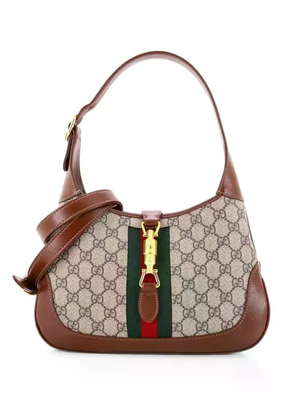 Gucci Jackie 1961 Gg Coated Canvas Small Hobo Bag - Brown