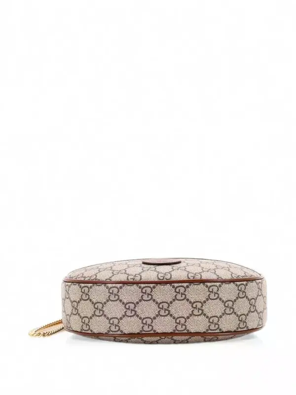 Gucci Interlocking G Patch Half Moon Gg Coated Canvas Mini Hobo Bag