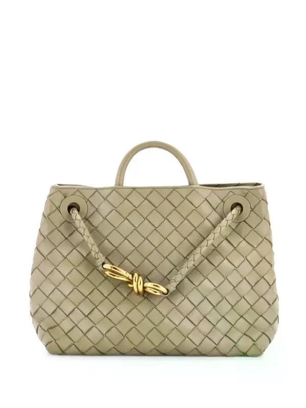 Bottega Veneta Andiamo Top Handle Bag Intrecciato Nappa Small Satchel - Green