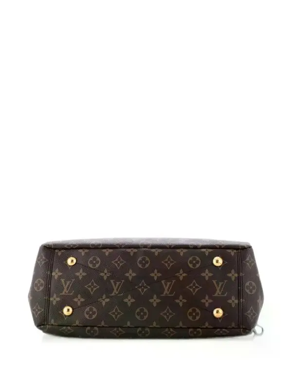 LOUIS VUITTON Monogram Canvas Pallas Tote With Leather Shoulder Bag - Orange