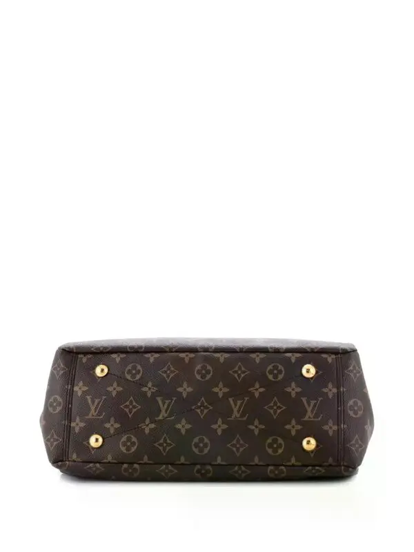 LOUIS VUITTON Monogram Canvas Pallas Tote With Leather Shoulder Bag - Orange
