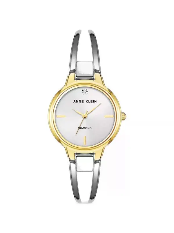 Anne Klein Diamond-accented Bangle 30mm Watch