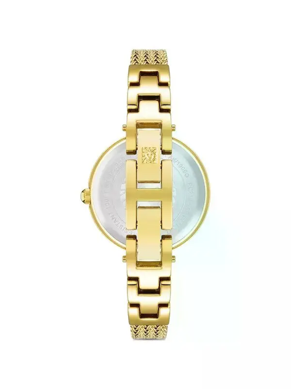 Anne Klein Crystal-accented Mesh 30mm Watch