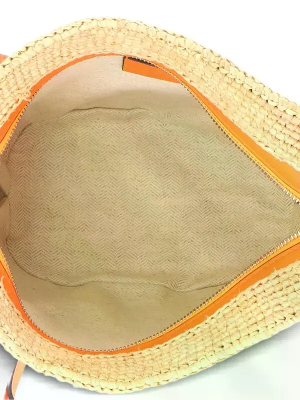 Loewe Pochette Woven Raffia Crossbody Bag - Orange
