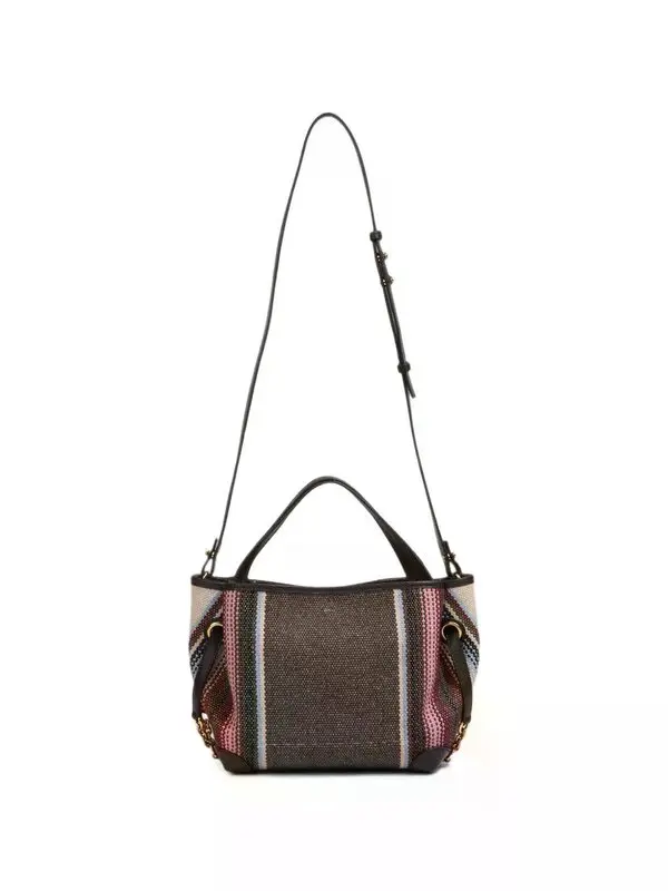 Chloé Clover Striped Tweed Tote Bag
