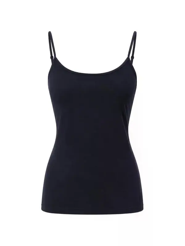 Majestic Filatures Sleeveless Top With Scoop Neck And Spaghetti Straps