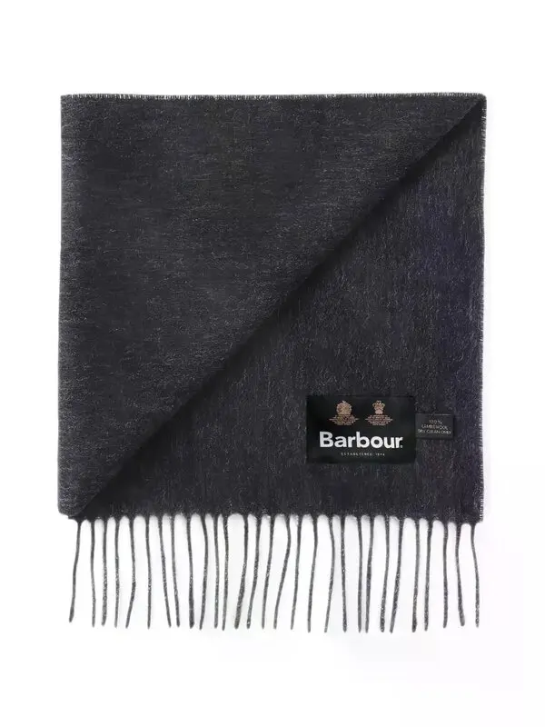 Barbour Fringed Wool Scarf - Grey