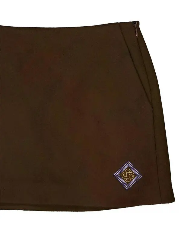 Casablanca Embroidered Wool-blend Skirt