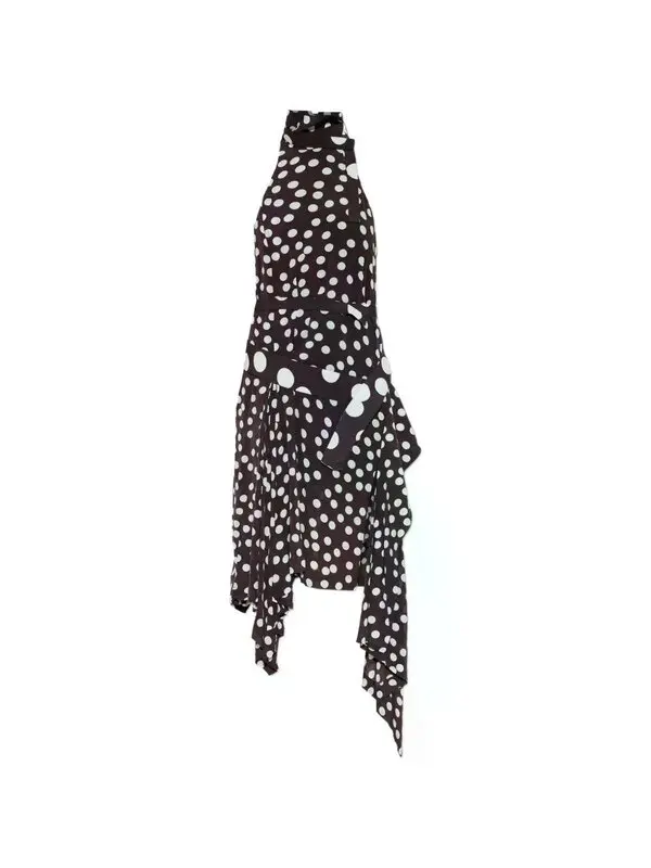 IRO PARIS Delila Polka-dot Asymmetric Midi Dress - Brown