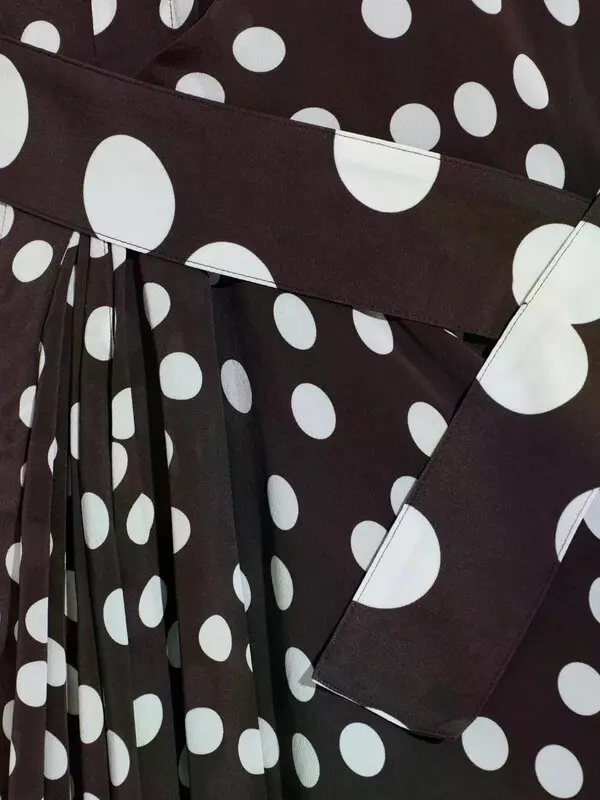 IRO PARIS Delila Polka-dot Asymmetric Midi Dress