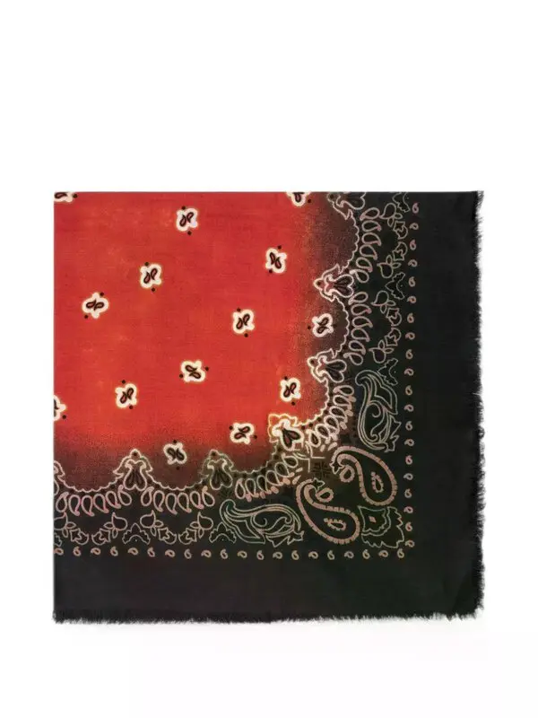 Destin Jil Paisley-print Wool Scarf - Red
