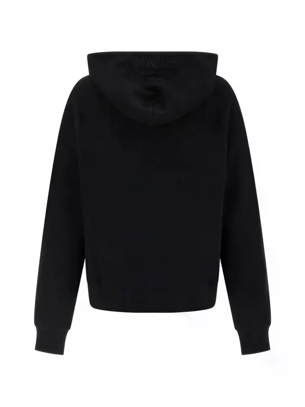 Max Mara Logo-embroidered Zip-up Hoodie - Black