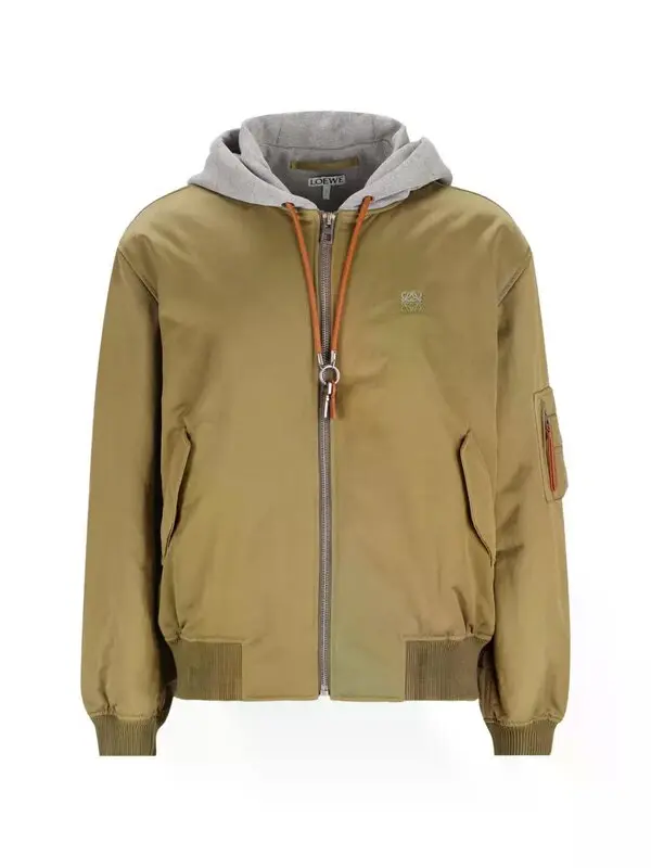 Loewe Hooded Bomber Jacket - Green