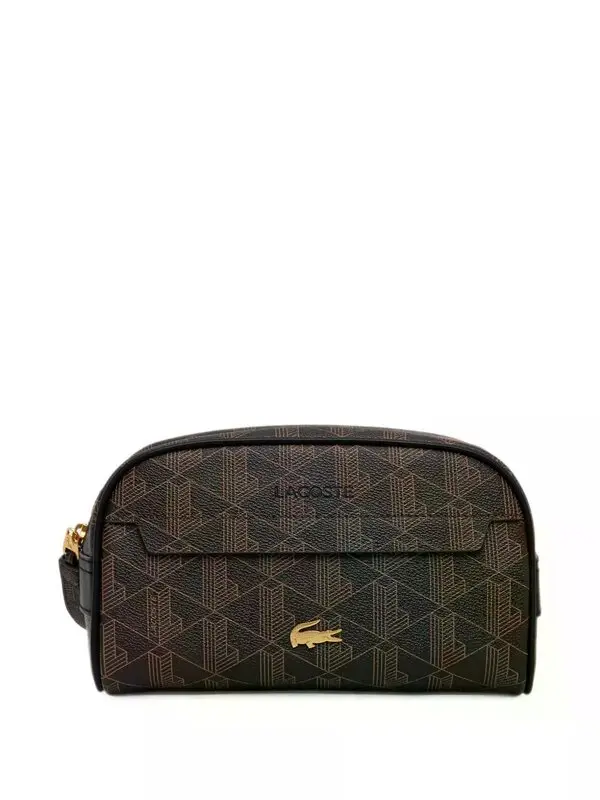Lacoste The Blend Monogram-print Make Up Bag - Brown