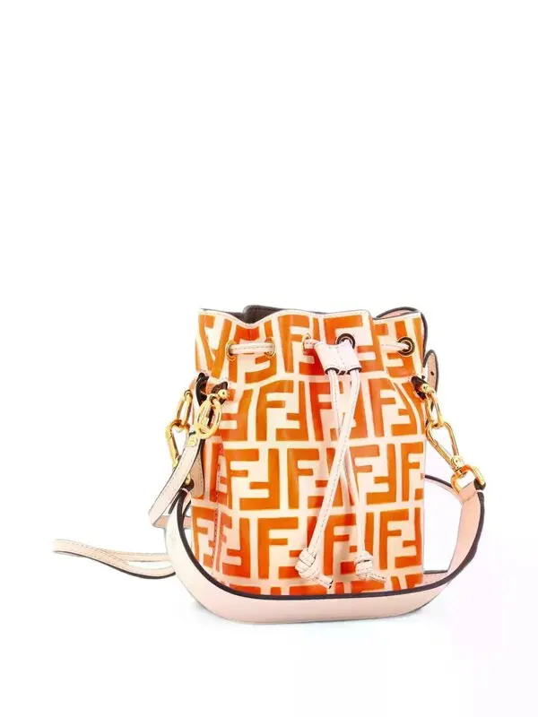 Fendi Mon Tresor Zucca Embossed Leather Mini Bucket Bag