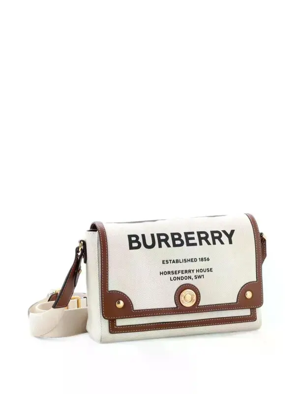 Burberry Note Canvas With Leather Medium Crossbody Bag