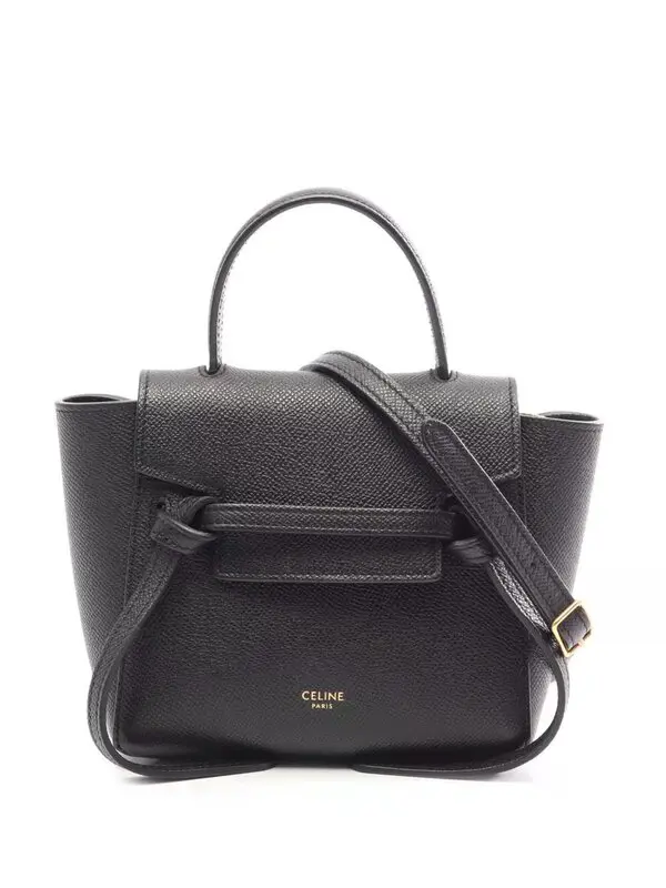 Celine 2010-2026 Pico Grained Calfskin Belt Bag Satchel - Black