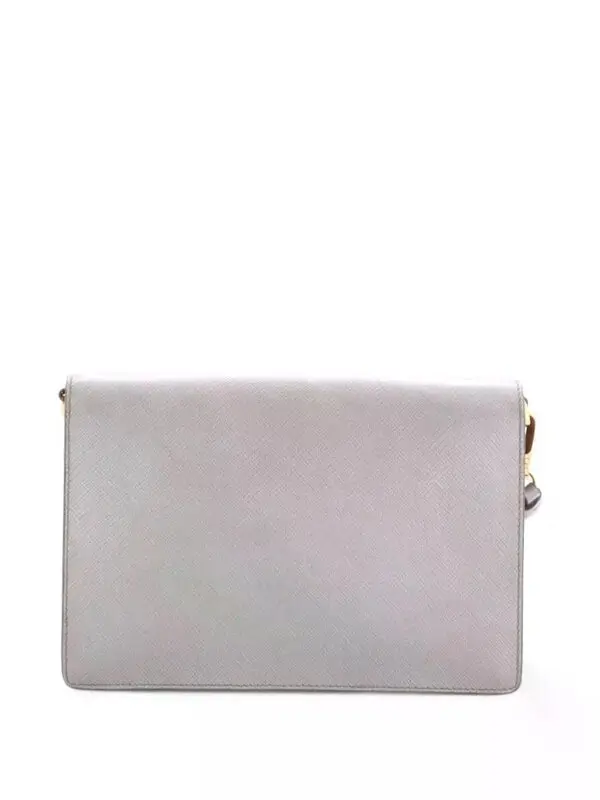 Prada Monochrome Envelope Saffiano With City Calf Mini Crossbody Bag - Grey