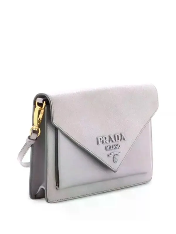 Prada Monochrome Envelope Saffiano With City Calf Mini Crossbody Bag