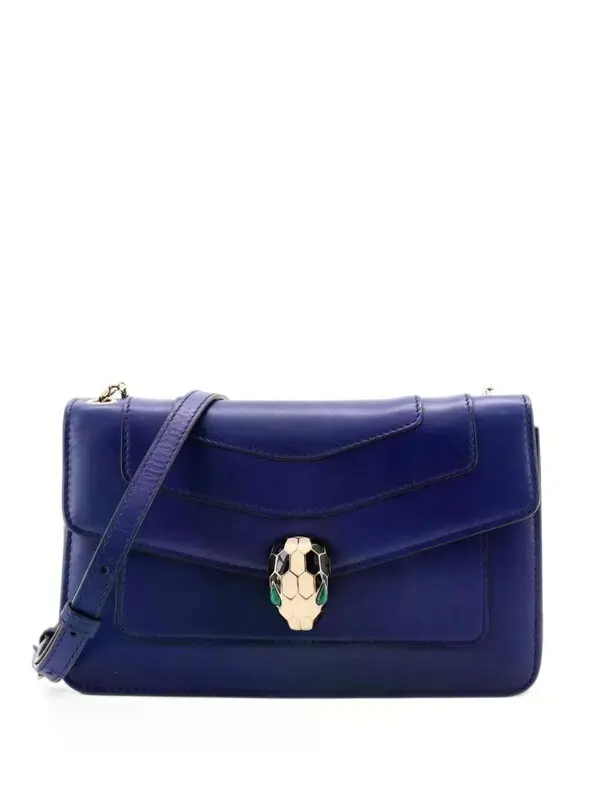 BVLGARI Serpenti Leather Small Crossbody Bag - Blue
