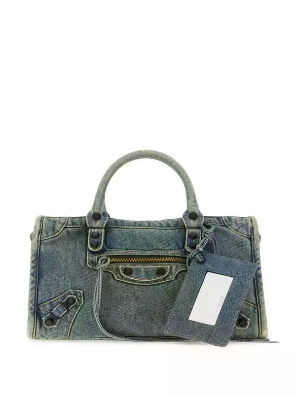 Balenciaga Small Le City Denim Tote Bag - Blue