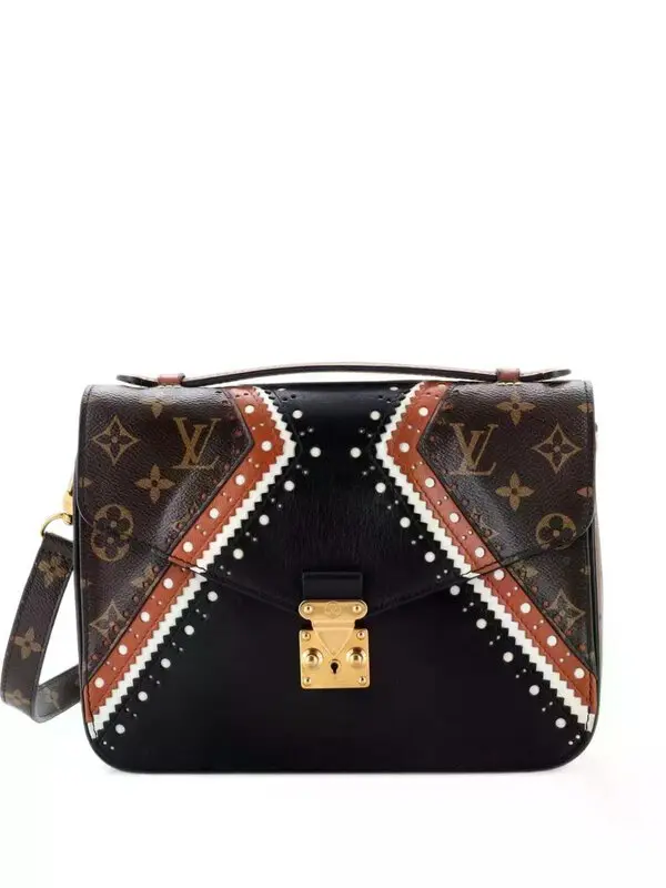 LOUIS VUITTON Pochette Metis Limited Edition Brogue Reverse Monogram Canvas And Leather Crossbody Bag - Black